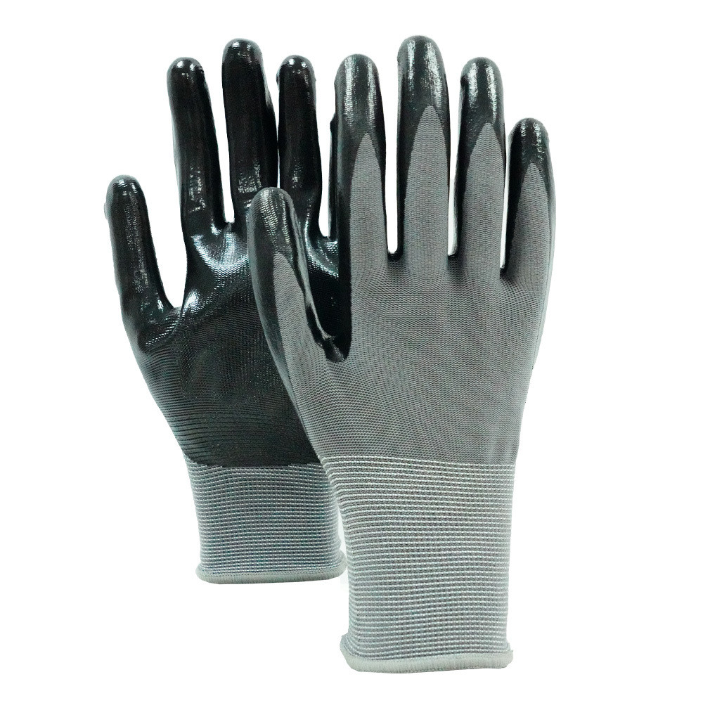 13 Gauge Nylon Seamless Knitted Smooth Nitrile Gloves , Gardening Home ...