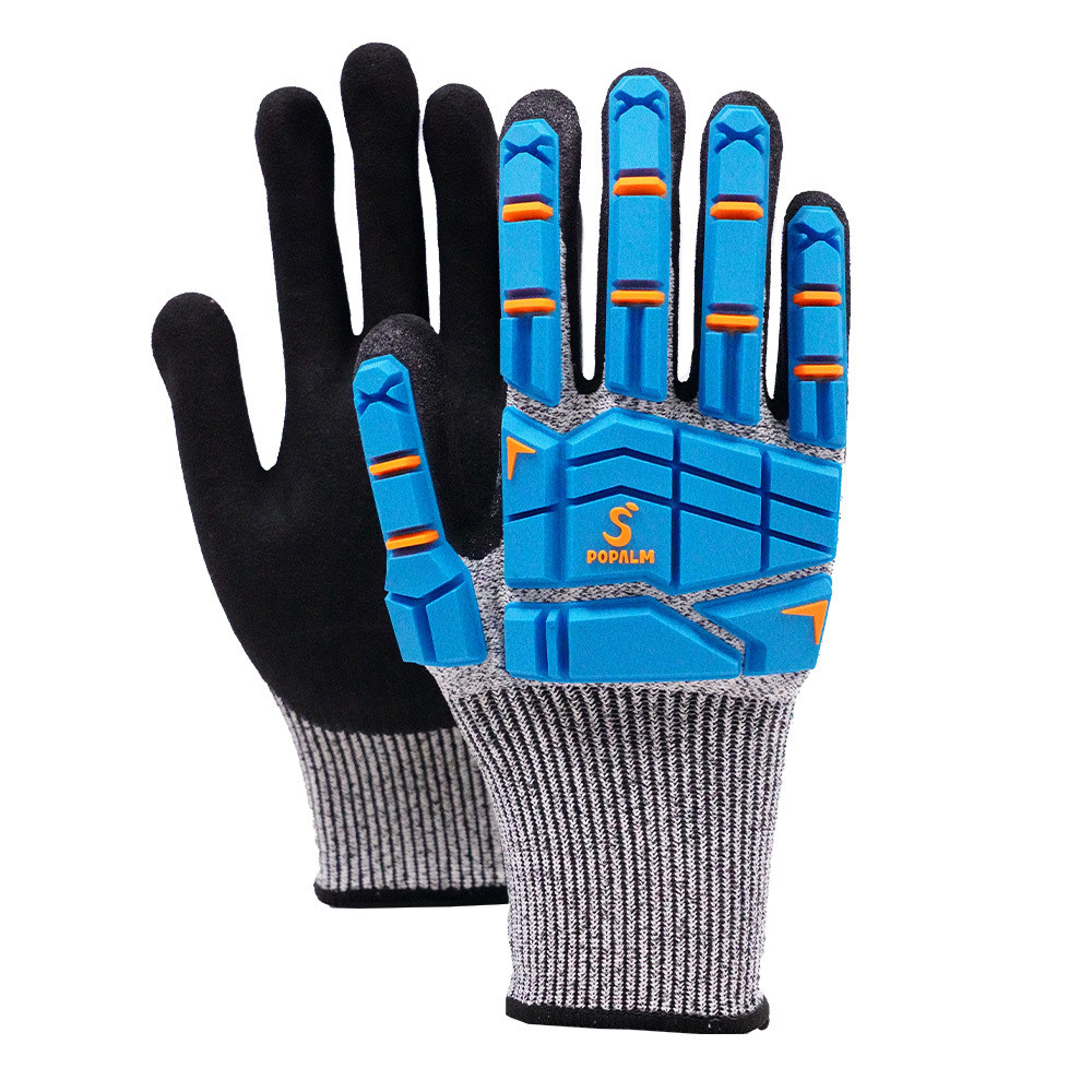 Cut Level C TPR Impact And Cut Resistant Gloves, Sandy Nitrile Coated ...