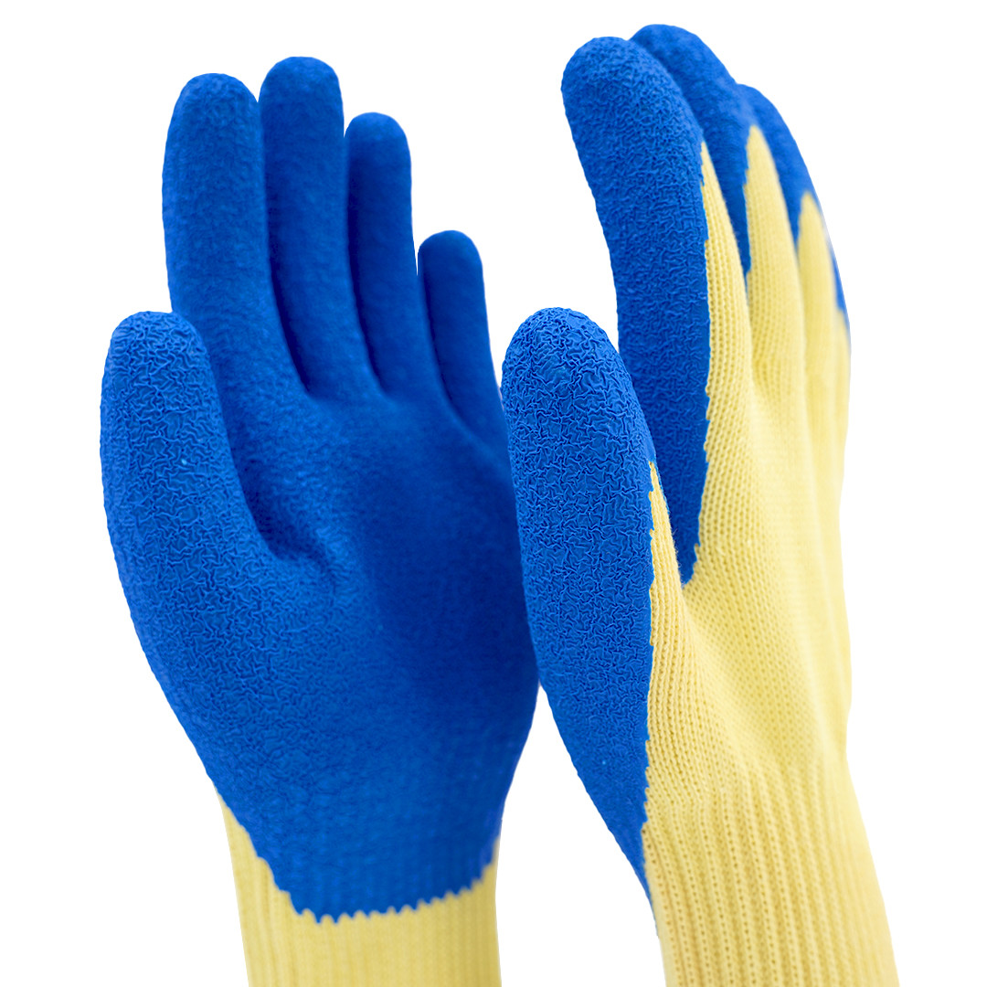 10 Gauge A2 Latex Coated Gloves , Safety Fire Resistant Knit Work Gloves