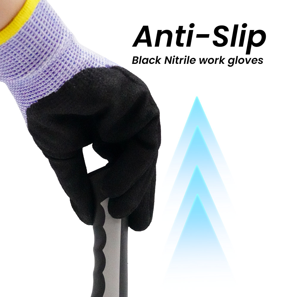Logo Custom A6 Cut Resistant Gloves With Sandy Nitrile Coating ...
