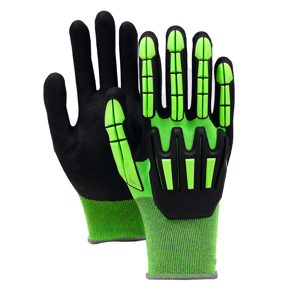 13 Gauge Nylon Nitrile Sandy TPR Impact Resistant Gloves with High ...