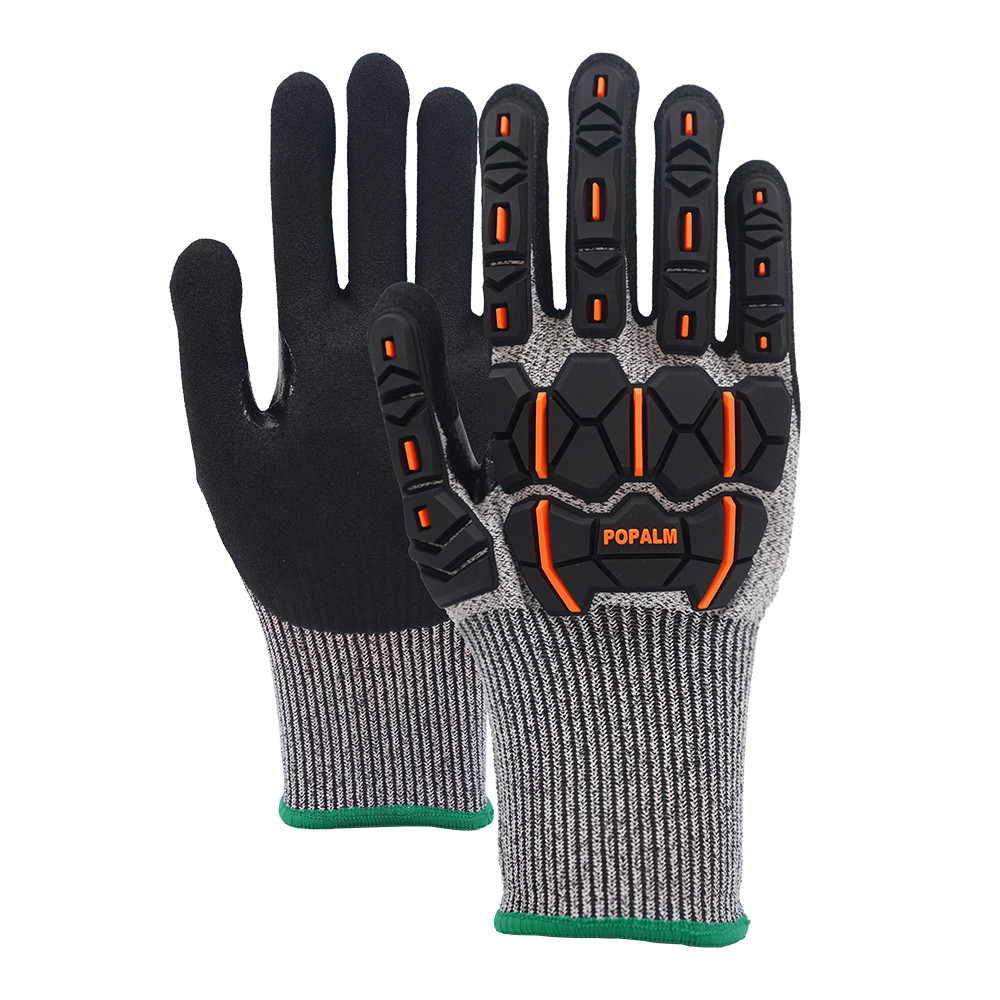 13 Gauge Nitrile 4X43CP Textured TPR Gloves Impact Resistant Work ...