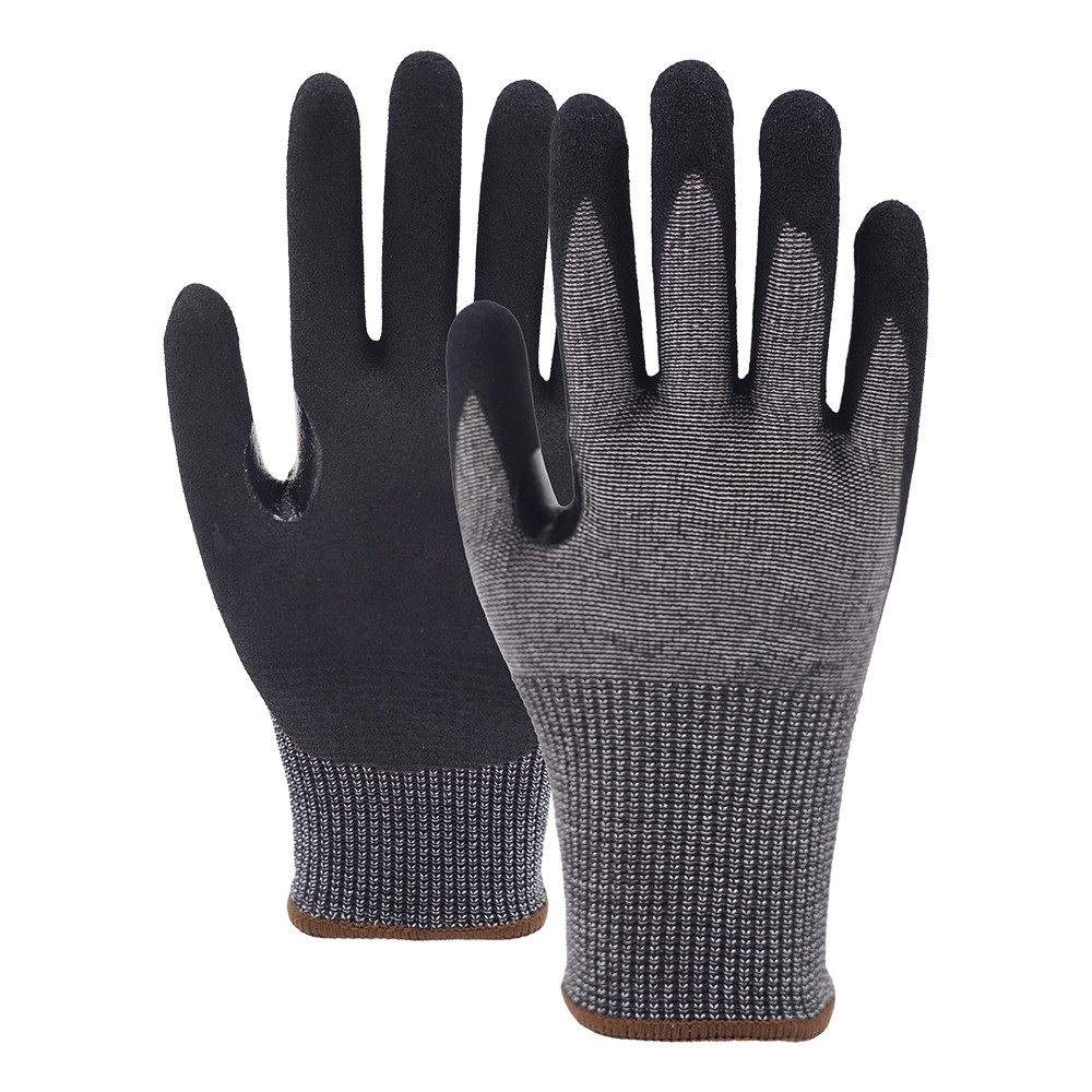 Custom Protection Nitrile Coated Gloves Thumb Saddle Touchscreen Work ...
